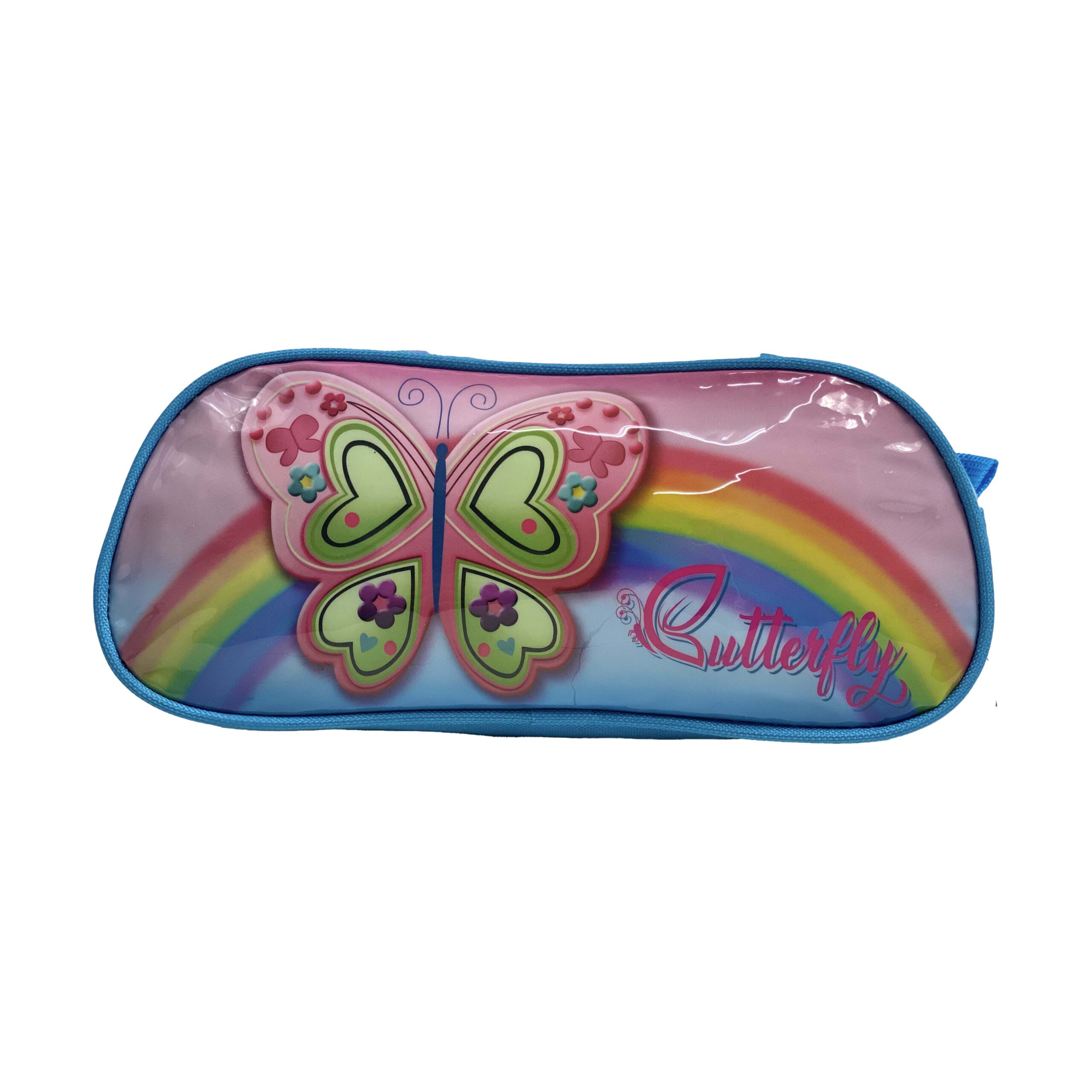 Kids Printed Pencil Case Butterfly Rainbow - Mary's Outfitters